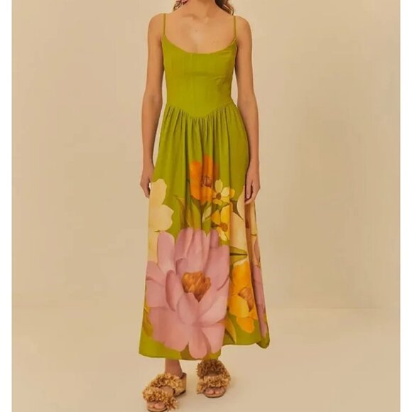 FARM Rio | Dresses | Nwot Farm Rio Brazil Basquewaist Dress | Poshmark